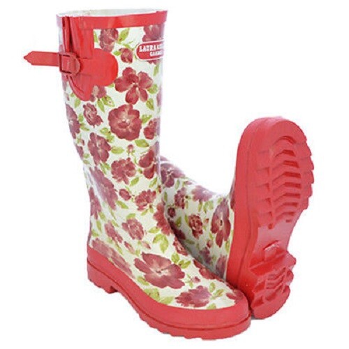 LAURA ASHLEY WELLY ELEGANCE FLORAL GUM BOOTS - SIZE 4 /37 | eBay Australia