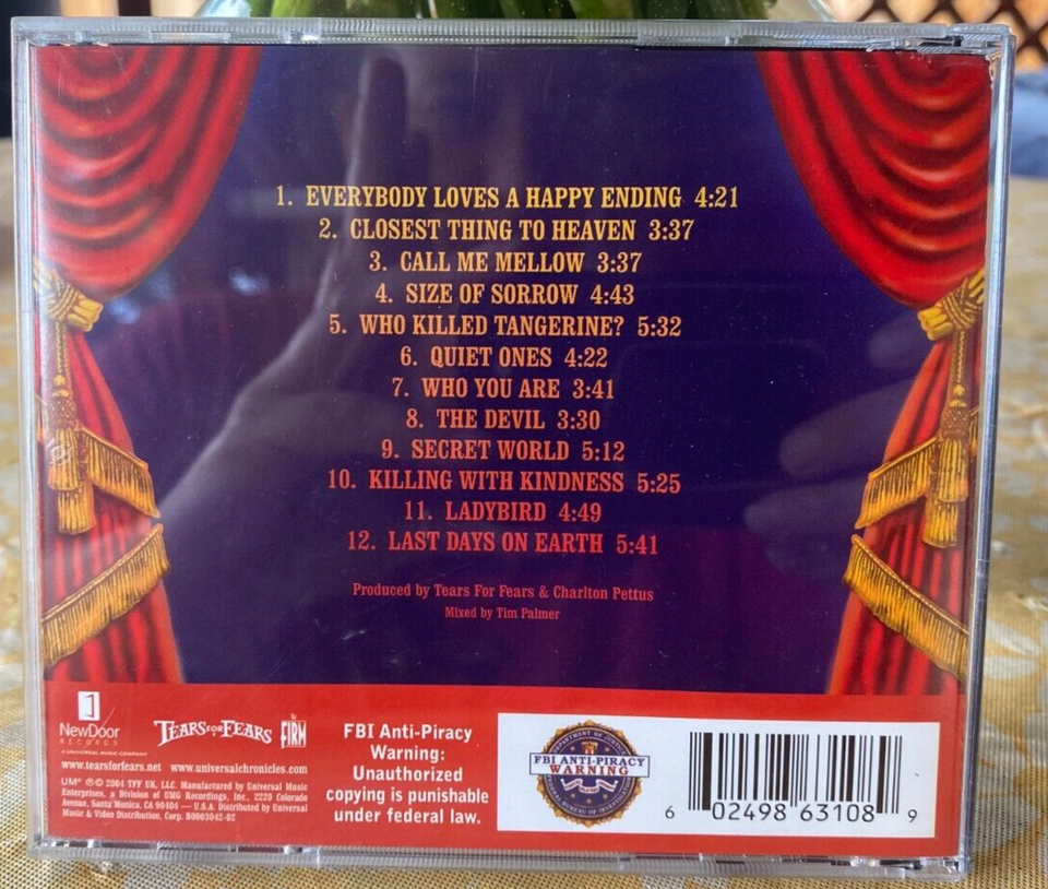 Tears For Fears; Everybody Loves A Happy Ending CD 602498631089| eBay