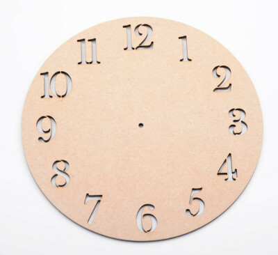 Wooden Clock Face Craft Blank Wall Clock with Numbers cut out and ...