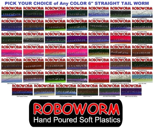 Roboworm ( SR ) 6 Inch Straight Tail Drop Shot Worms 10 Pack Pick from ...