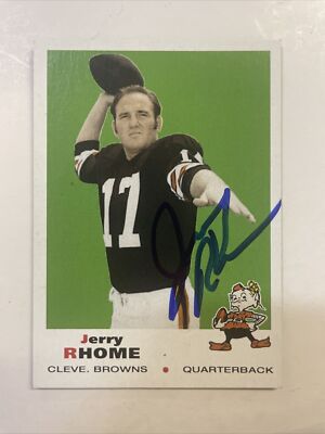 Jerry Rhome Autographed Custom Football Card Cleveland Browns A-116 | eBay