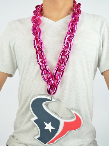New NFL Houston Texans PINK Big Chain Necklace Foam | eBay