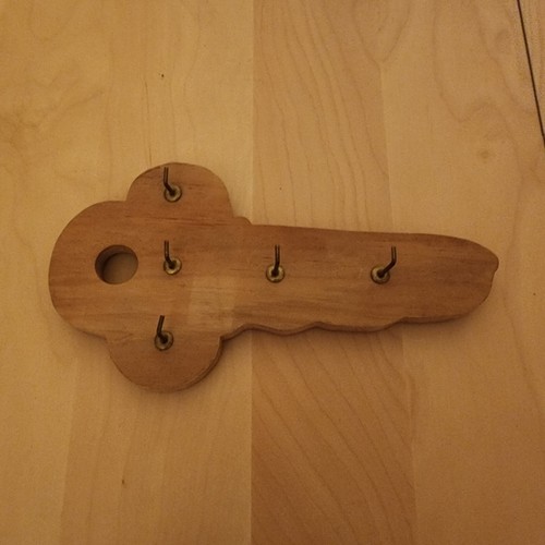 Unfinished Handmade Wood Rustic Primitive Farmhouse Key Holder with 5 ...