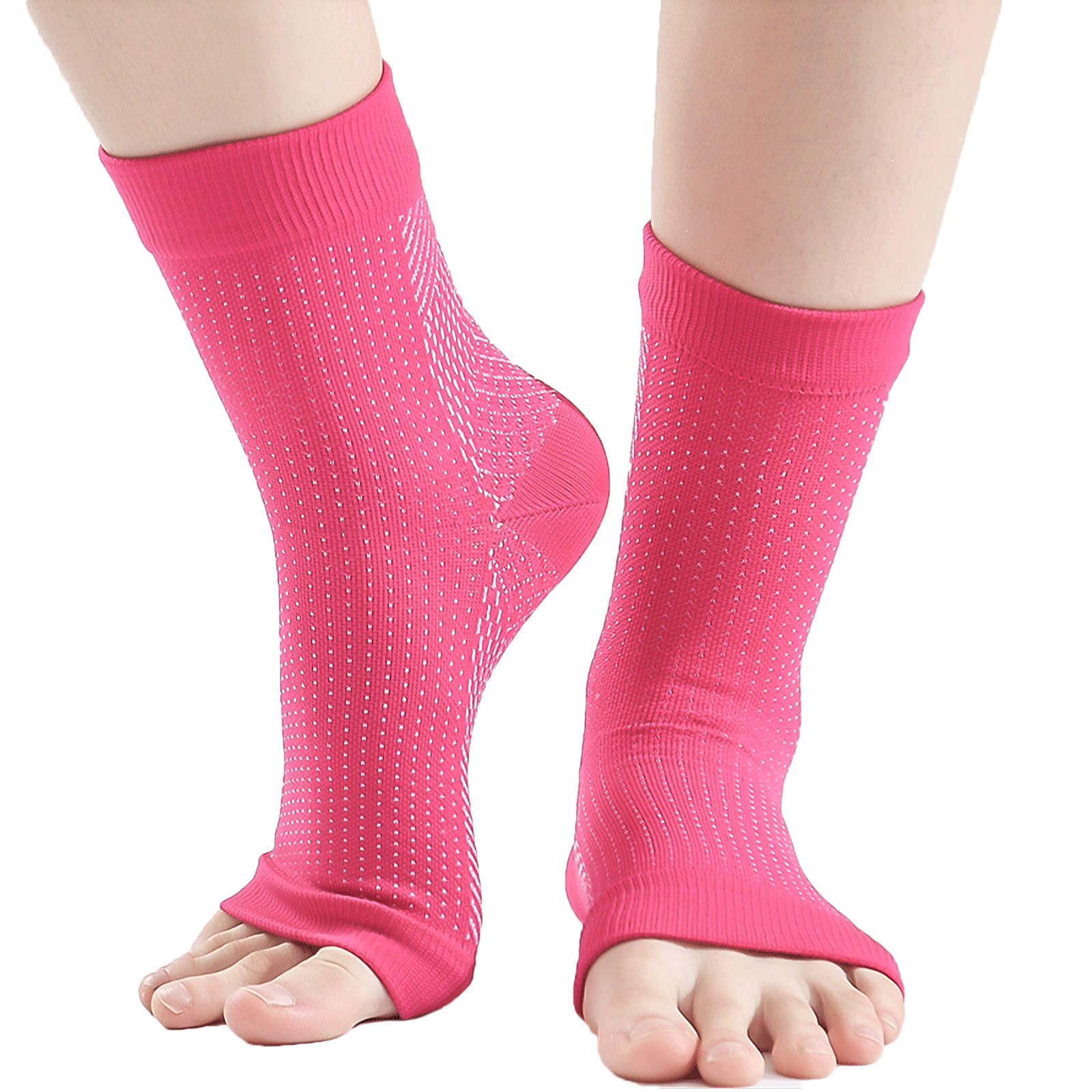 2 Pairs Compression Socks Heel Foot Arch Pain Relief Plantar Fasciitis ...