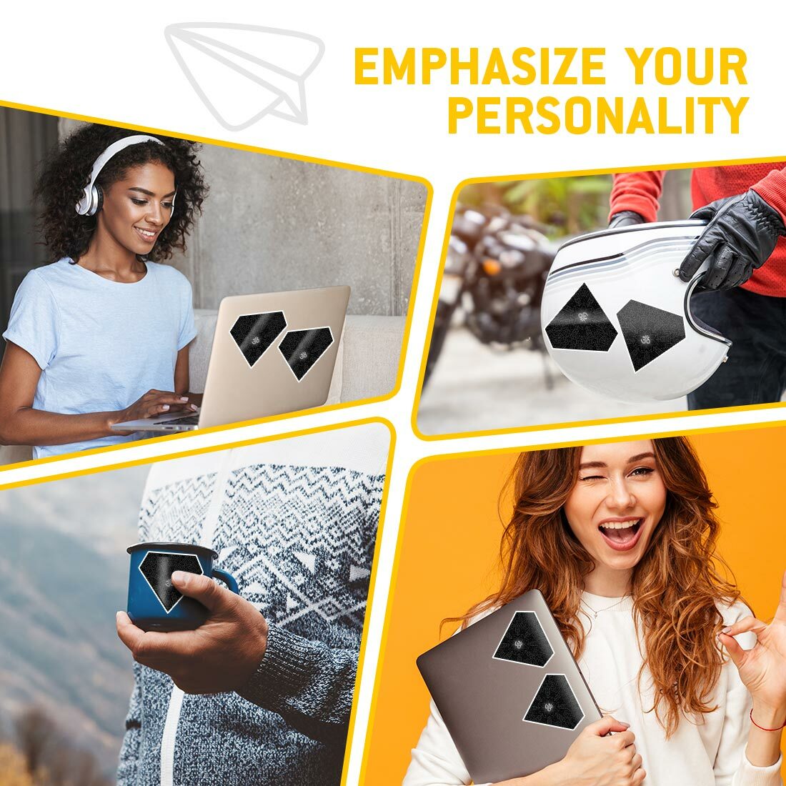 2 x Diamond Stickers 10 cm BW - Black Neon Om Ohm Symbol Mandala #36819 ...