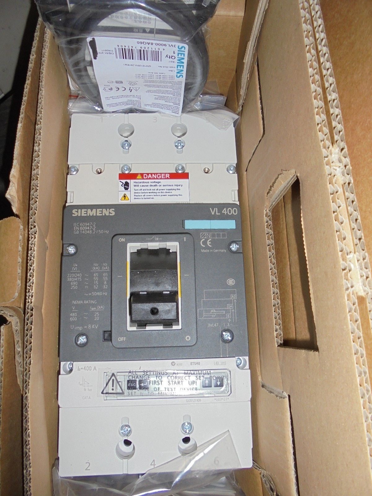 SIEMENS 3VL4740-1UH36-0AA0-Z BREAKER VL 400 for sale online | eBay