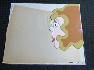 Unknown 70s? Cartoon DAMSEL PROFILE 12.5x10.5" Animation Cel & Drawing ...