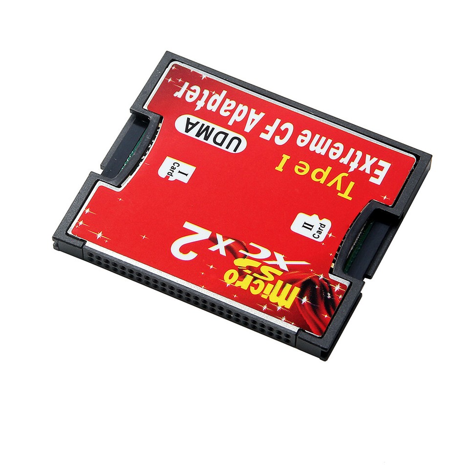 Dual 2 port Micro SD SDHC to Compact Flash CF 1 Type I Card Adapter ...