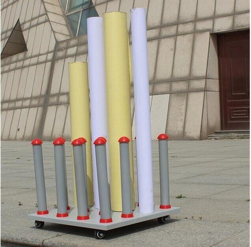 Vinyl Cart Mobile Rack 16 Rolls Capacity Movable Vinyl Roll Storage ...