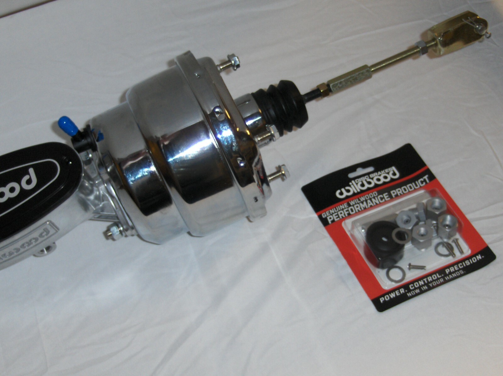 8" Chrome Street Rod Dual Power Brake Booster + Polished Wilwood Master ...