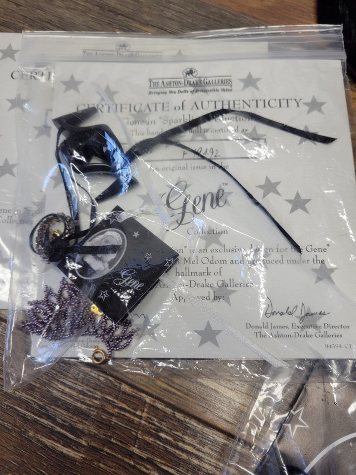 16” Ashton Drake Gene Doll Black Dress & Black Cover up + Lot of extras ...