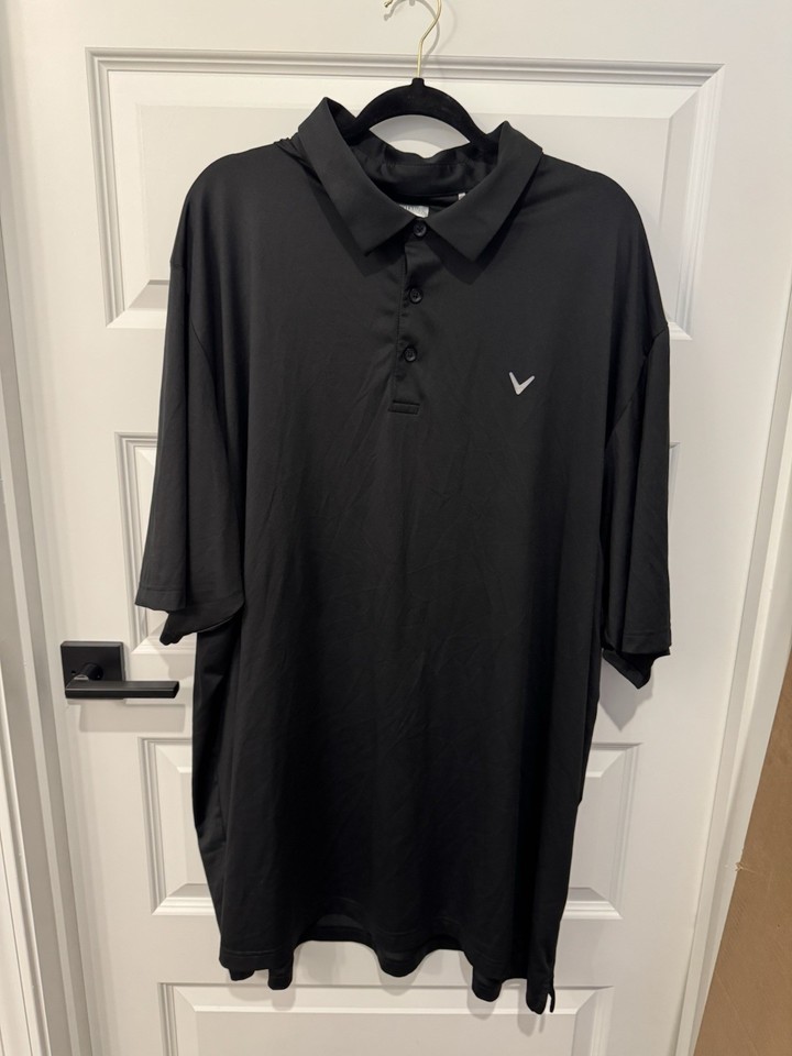 CALLAWAY Men’s Black Short Sleeve Golf Shirt Polo Opti Dri Size 4XLT ...