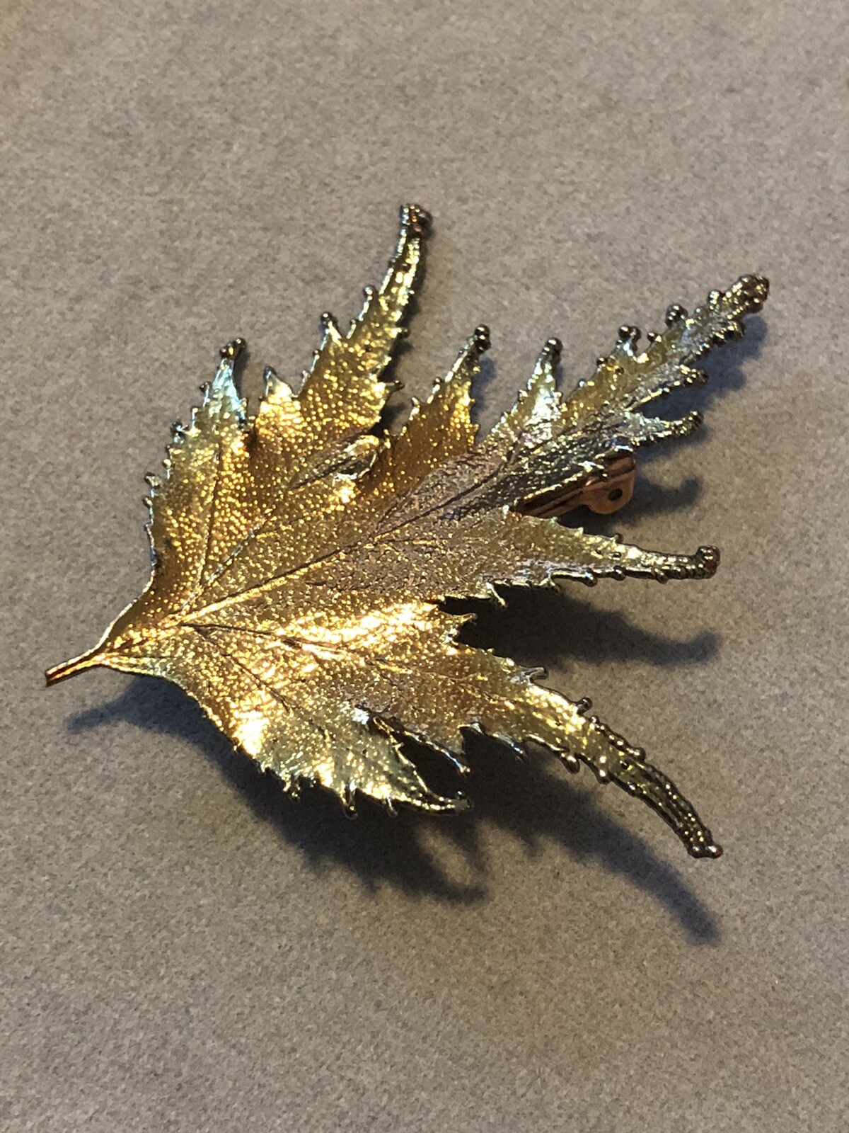 Vintage Brooch Fall Gold Leaf Tricolors Elegant Fine … - Gem