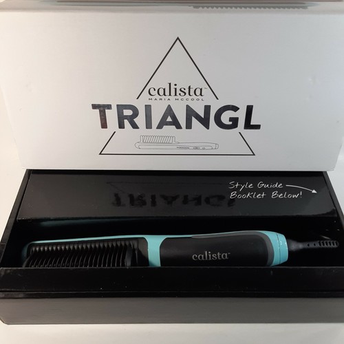 Turquoise Calista Maria McCool Triangl Heated Hair Brush Styler Ceramic ...