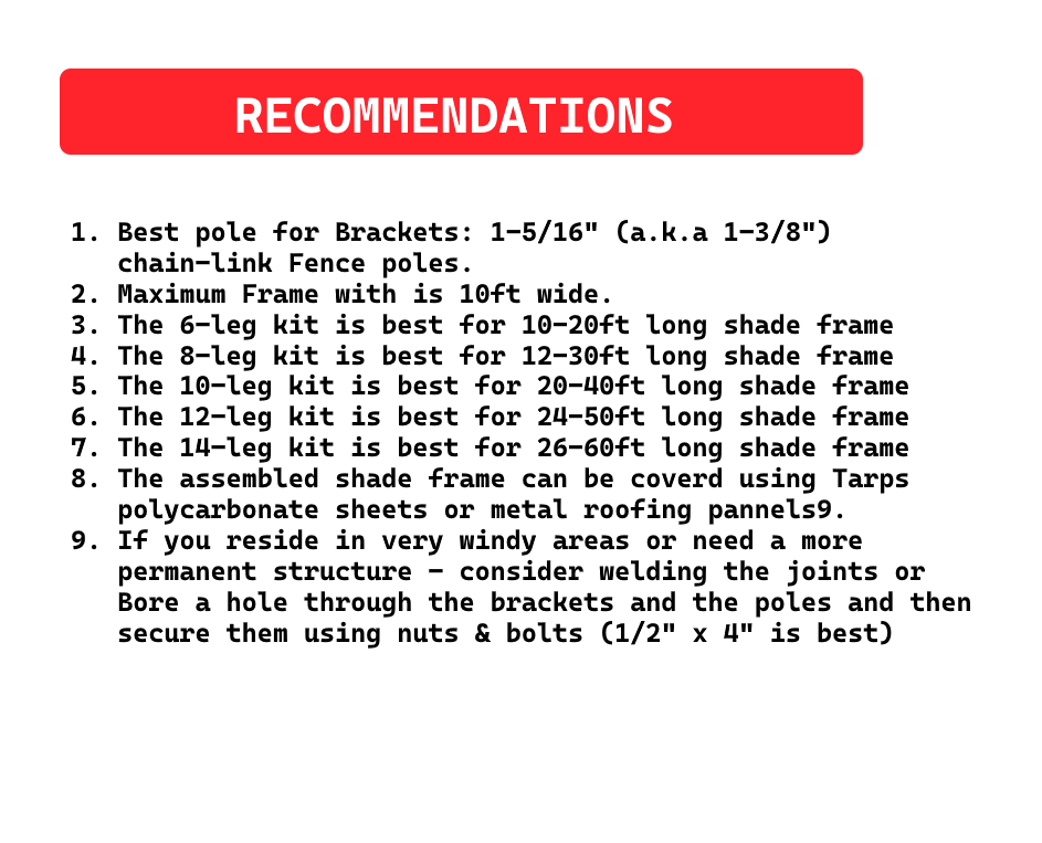 Slant Roof Canopy Kit for Lean-to / Slant-top Shelter Shade frames Less ...
