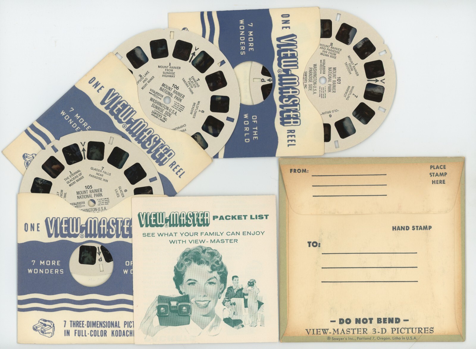 Rainier National Park 1950's View-Master Packet with Reels 105 106 107 ...