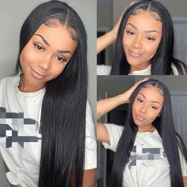 360 Full Lace Front Human Hair Wigs Straight HD Transparent Lace Pre ...