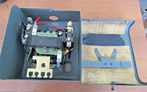 🔥GE SIZE 1 CONTACTOR ENCLOSED WITH PUSHBUTTON 115 VAC COIL 4 POLE CR106 ...