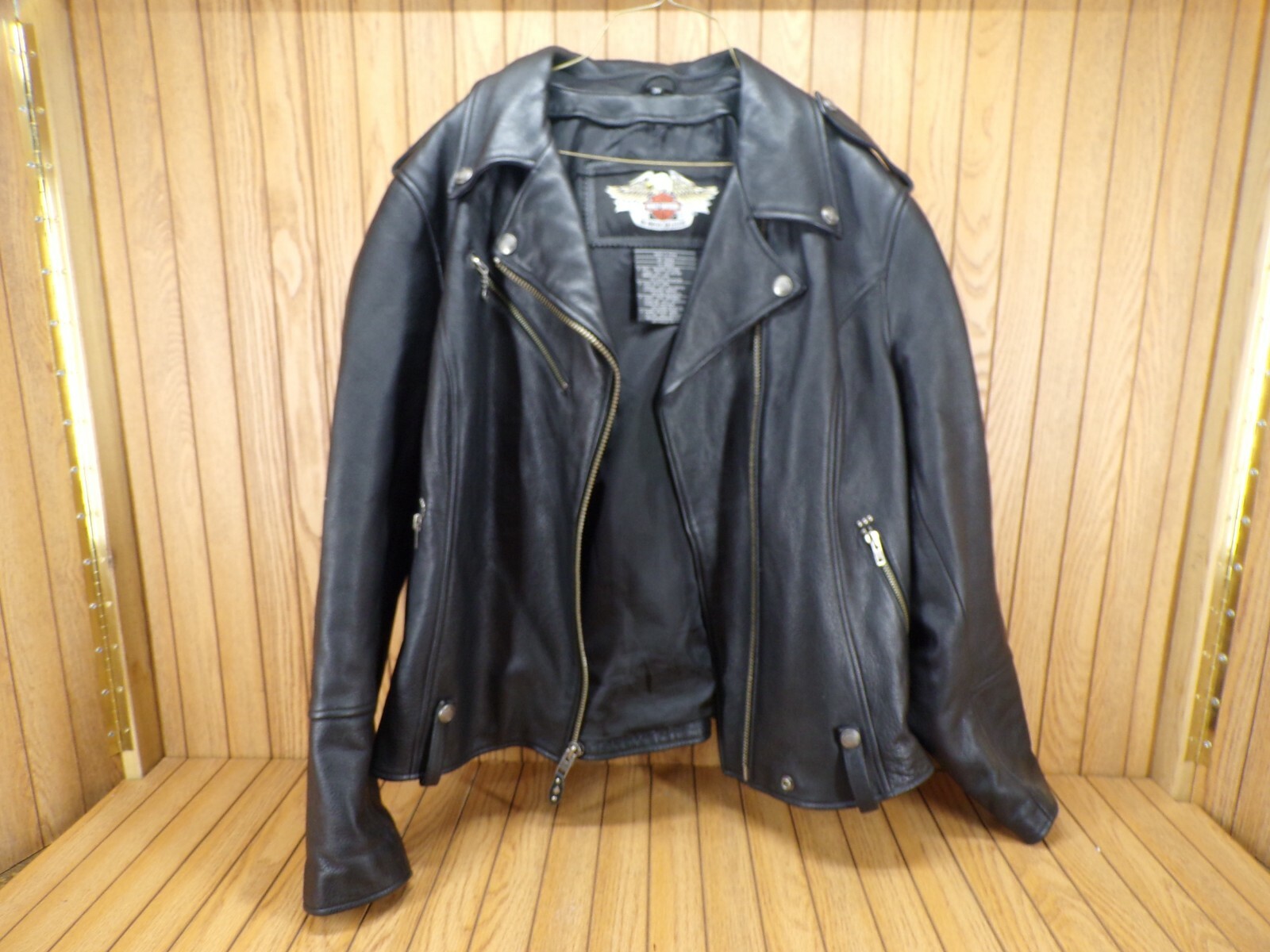 HARLEY DAVIDSON GENUINE MEN'S BLACK LEATHER JACKET SI… - Gem