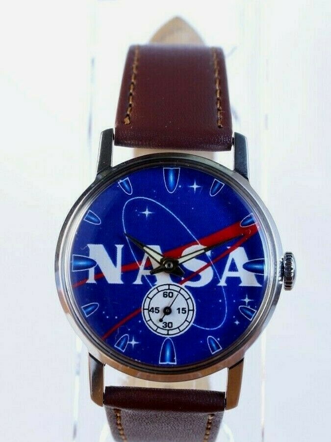 Wrist Watch POBEDA NASA Logo Vintage Soviet USSR Mechanical Unisex ...