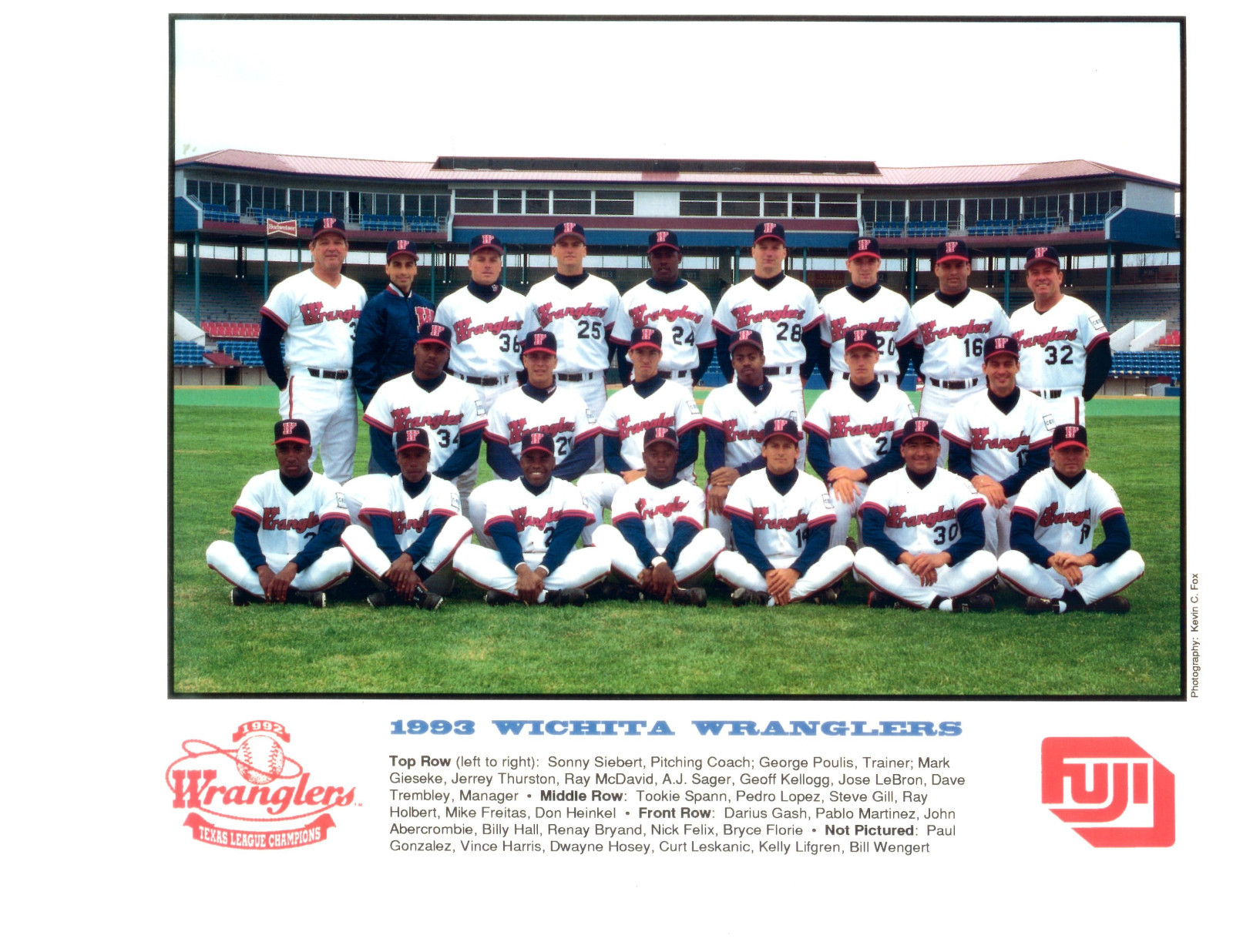 1993 WICHITA WRANGLERS 8X10 TEAM PHOTO BASEBALL TEXAS LEAGUE | eBay