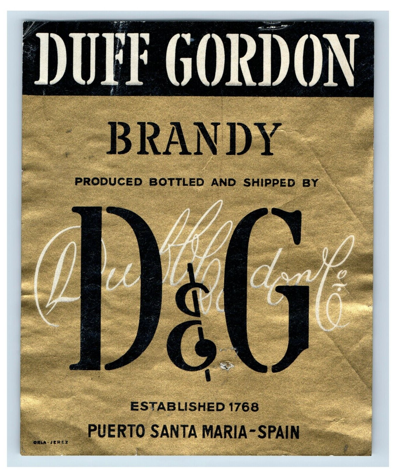 Vintage Duff Gordon Puerto Santa Maria Spain Brandy Label K4 | eBay