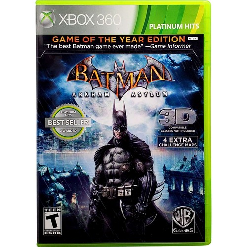 Batman Arkham Asylum Game Of The Year - Microsoft Xbox 360 Pristine ...