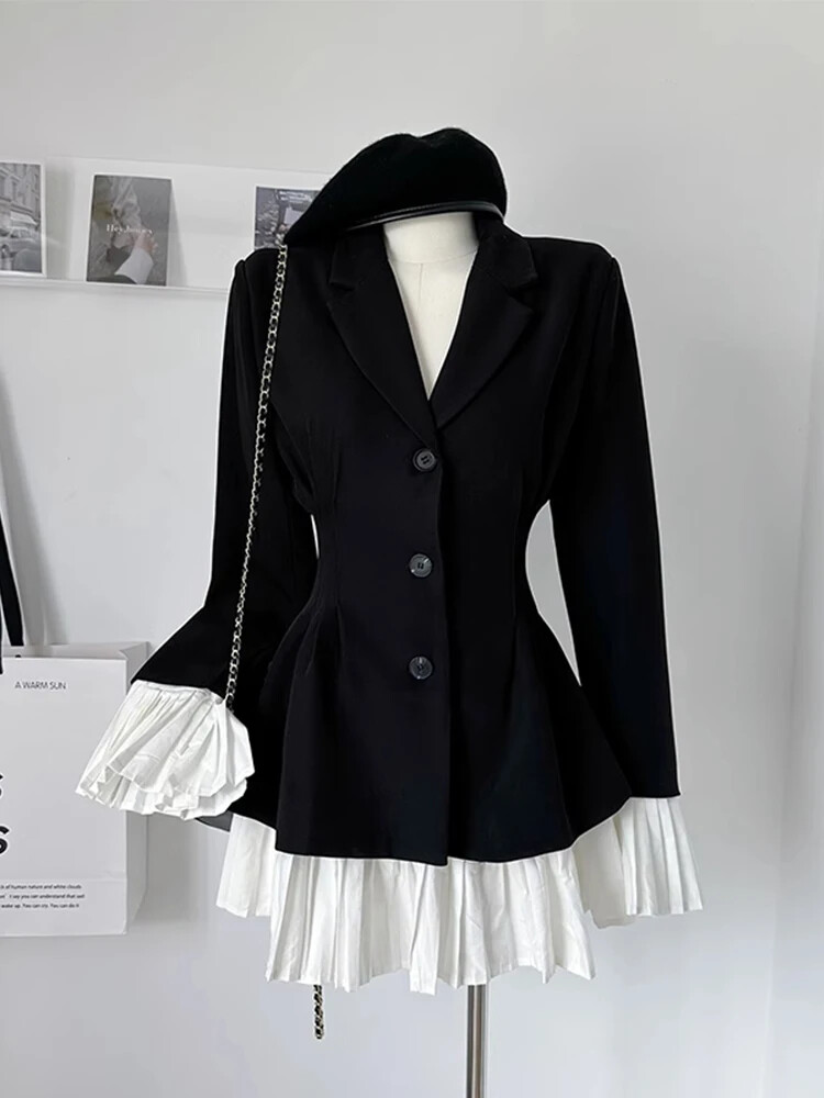 Women Patchwork Jacket Blazer Outwear Coat Oversize Formal Occasion | eBay