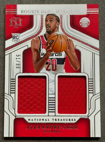 Alexandre Sarr 2024-25 National Treasures 51/99 Patch Dual Materials RC ...