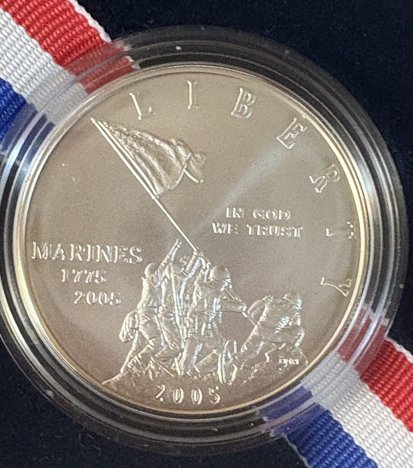 2005 UNITED STATES MARINE CORPS 230th ANNIVERSARY SILVER DOLLAR. | eBay