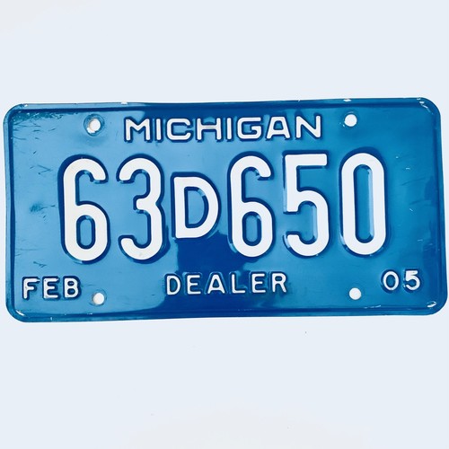 2005 United States Michigan Base Dealer License Plate 63D650 | eBay