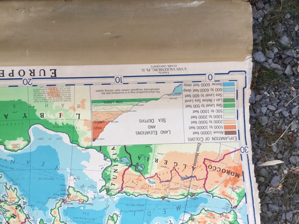 MAP 1963 Denoyer-Geppert J2rp Political EUROPE Pull Down School ...