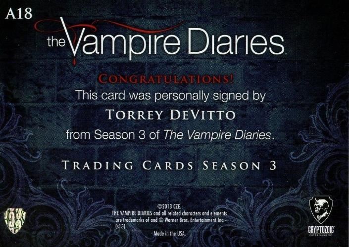 Vampire Diaries Season Three Torrey DeVitto as Meredith Fell Autograph ...