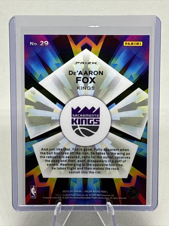 2023-24 Panini Prizm Kaleidoscopic De'Aaron Fox Fast Break Prizm #29 ...