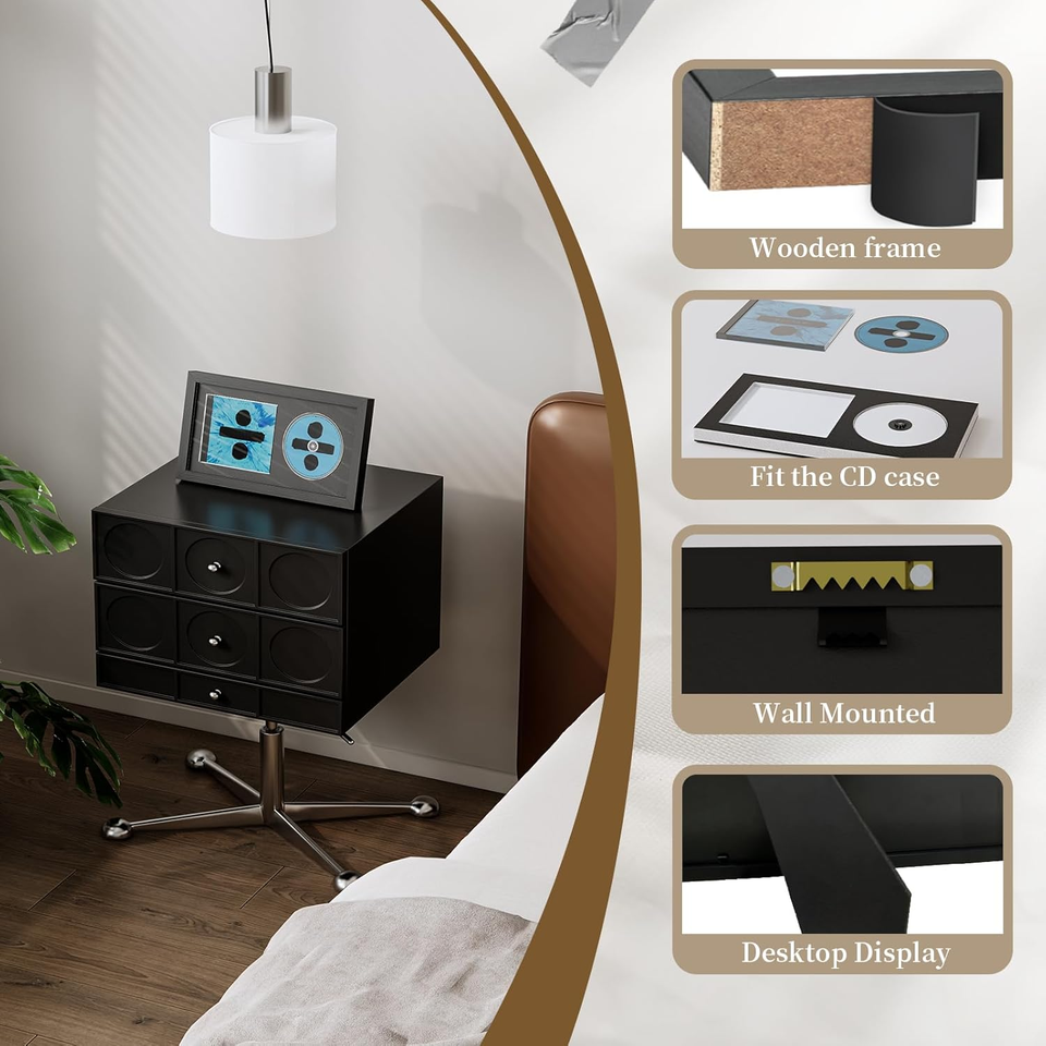 CD Display Frame, 14.4" X 7.7", Solid Wood, Self Standing, Home Decor ...