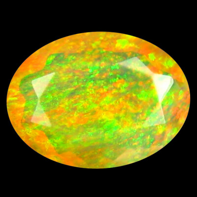 1.23 ct Terrific Oval (10 x 7 mm) Un-Heated Ethiopia Rainbow Opal Loose ...