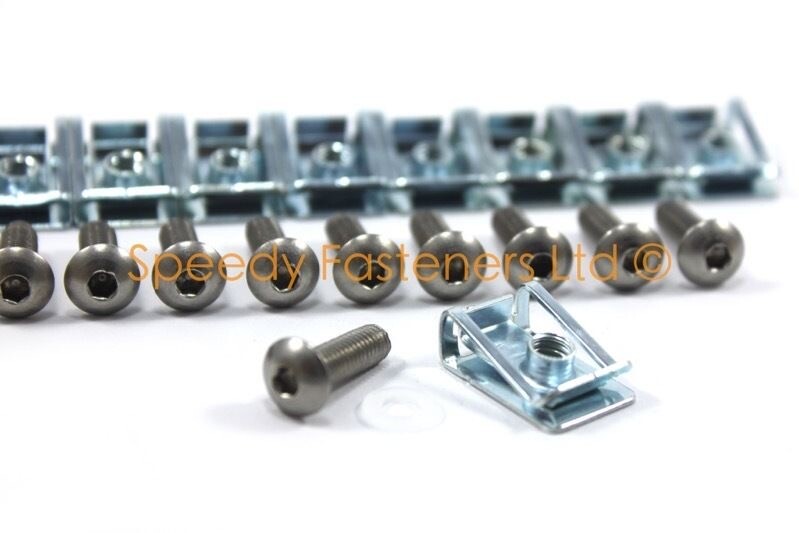 Pack of 10 Motorcycle Fairing Spire Clips & Std. Stainless Bolts m5 5mm ...