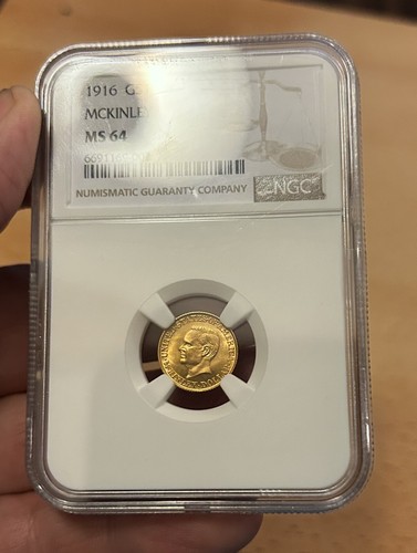 1916 GOLD McKINLEY $1 DOLLAR COMMEMORATIVE COIN NGC MINT STATE 64 | eBay
