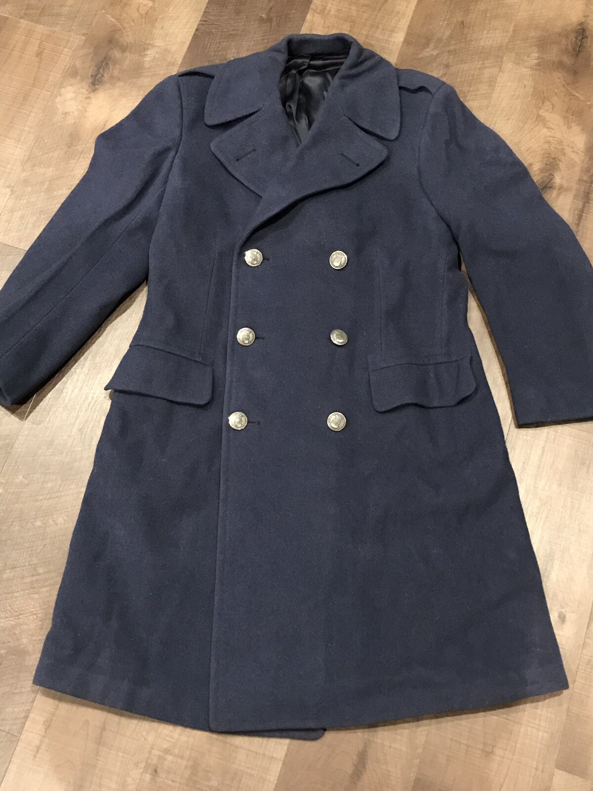Vintage! - Air Force Overcoat - 100% Wool - 35R - Blue - 1085 A.F. | eBay
