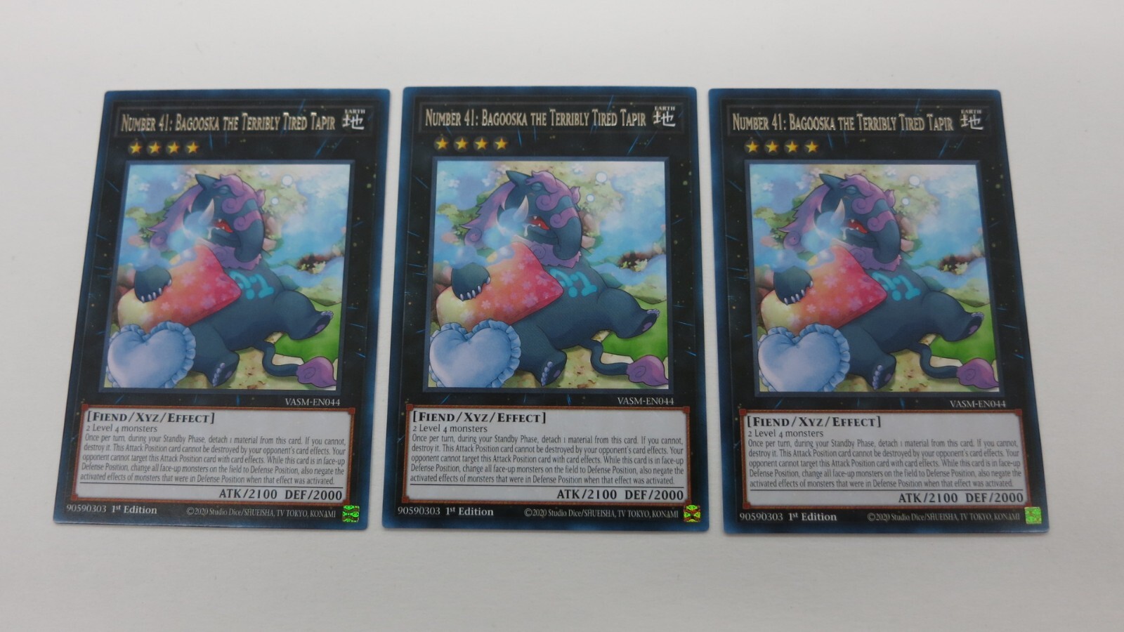3x NUMBER 41 BAGOOSKA THE TERRIBLY TIRED VASM-EN044 1ST RARE YUGIOH ...