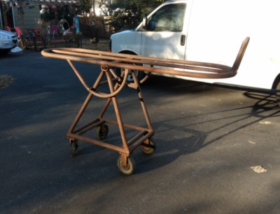 Large Antique Industrial Iron Dolly repurpose Bar Console | eBay