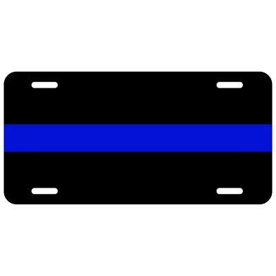 Reflective Thin Blue Line License Plate Tag Support LEO Police | eBay