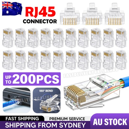 Cat6 RJ45 Pass Through Ends Connector Modular Plug Newwork Ethernet ...