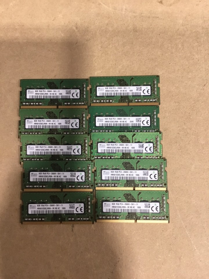 (Lot of 10) 8GB Mixed/Major Brands DDR4-3200 Laptop SODIMM Memory | eBay