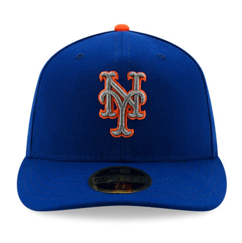 New Era New York Mets Blue Fitted Hat Official MLB Low Profile Alt2 ...