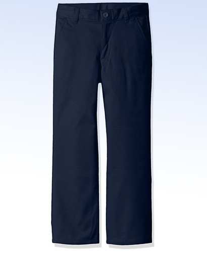 DOCKERS Boys' Uniform Twill Pants Flat Front Adjustable Waist - NAVY ...