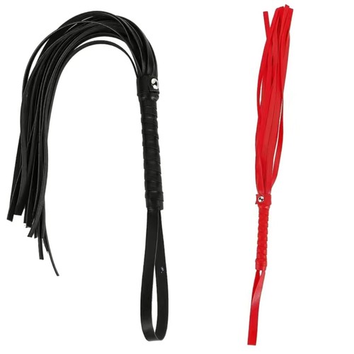 Small PU Leather Whip Black Red BDSM Flirting Sexy Accessories Roleplay ...