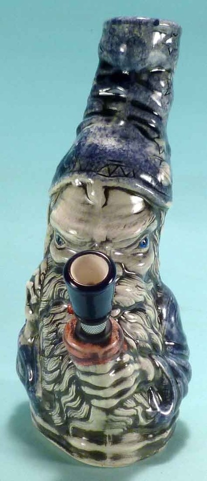 Magic Merlin Wizard Ceramic Glass Tobacco Bong Water Pipe Rumph 1885 ...