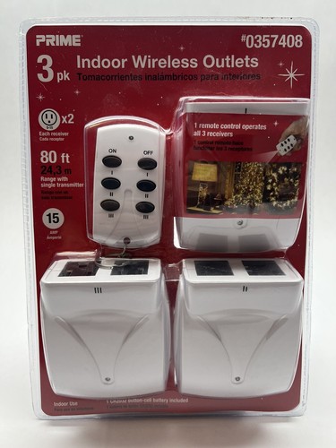 Prime Indoor Wireless Outlets w/ Remote Control 3 Pack #0357408 ...
