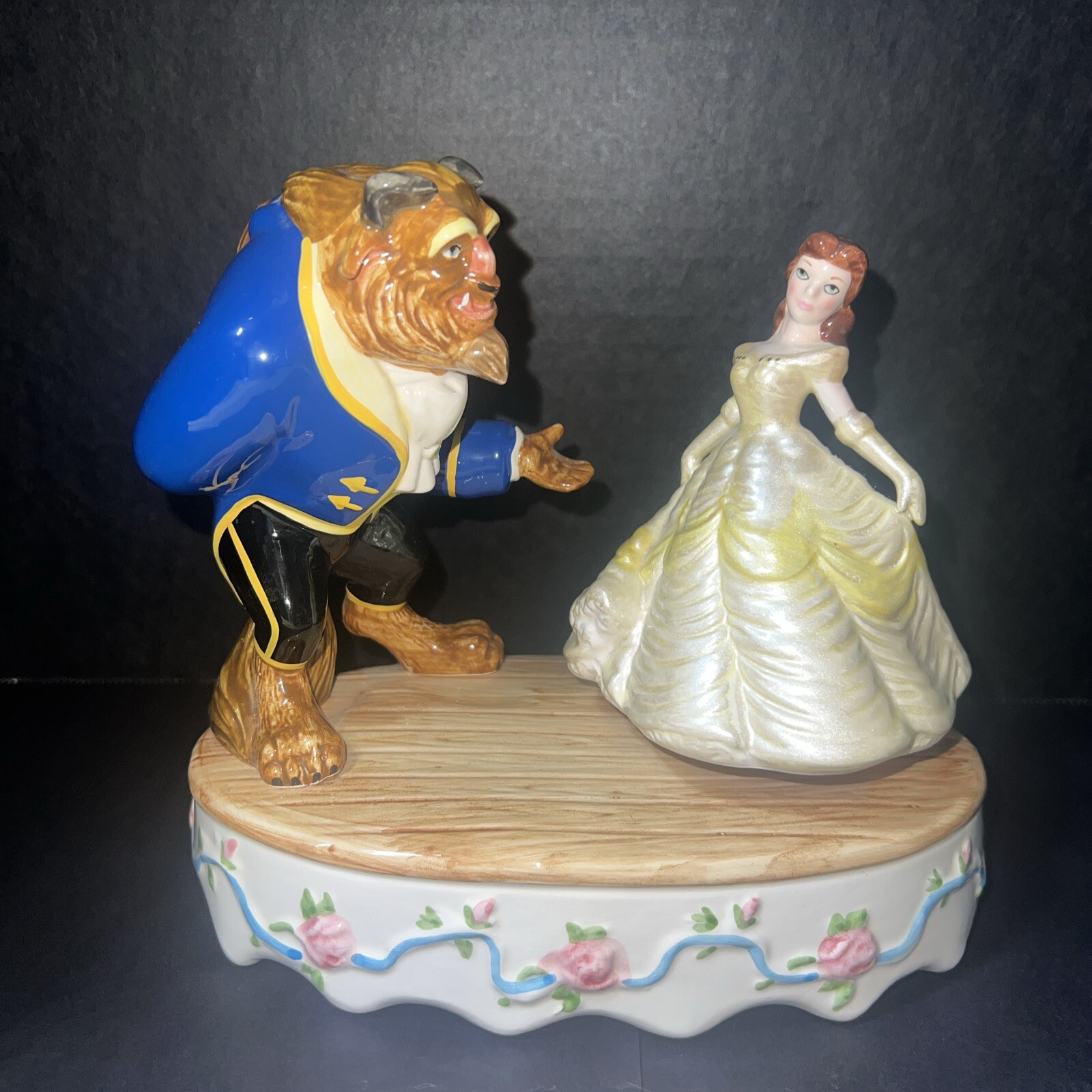 Walt Disney's Beauty And The Beast Porcelain Dancing Music Box Made by ...